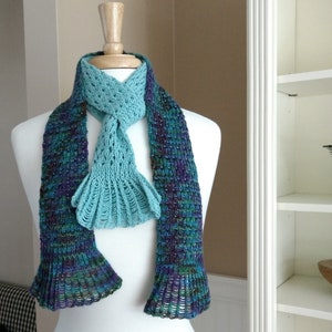 Knitting Pattern PDF- Waterfall Lace Cravat, Beaded Lace Scarf Cowl ...