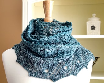 Knitting Pattern PDF Waterfall Lace Cravat beaded lace scarf | Etsy