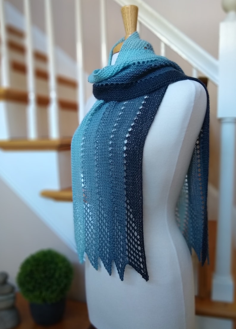 Lace Scarf Knitting Pattern PDF Mistral Scarf French Inspired | Etsy Canada