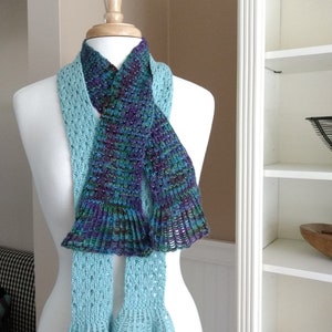 Knitting Pattern PDF- Waterfall Lace Cravat, Beaded Lace Scarf Cowl ...