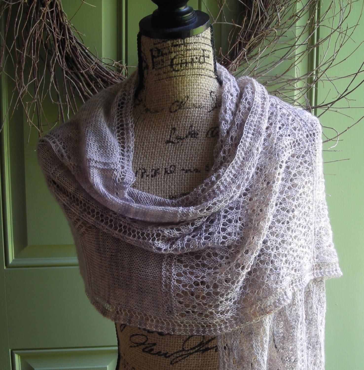 Knitting Pattern Easy Lace Rectangle Shawl Cowl Wrap Scarf - Etsy