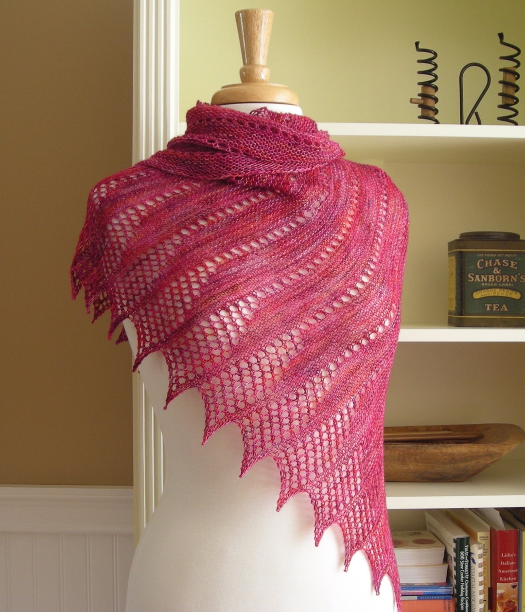 Knitting Pattern Lace Shawl: Mistral Shawl (PDF Download) Asymmetrical ...