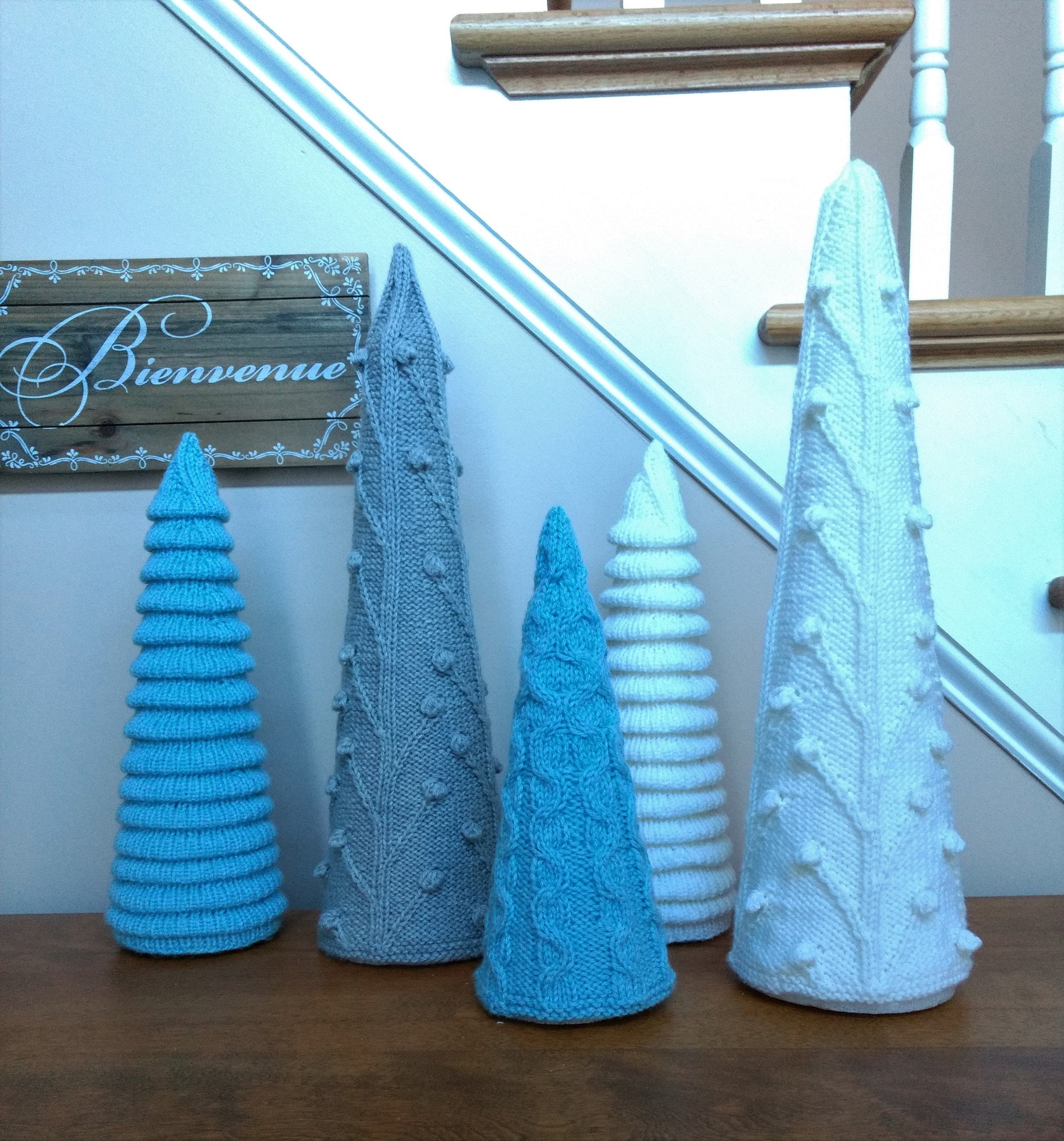 Christmas Tree Knitting Patterns: Tree Cozy Three Styles and Sizes (PDF ...