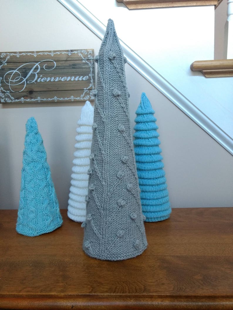 Christmas Tree Knitting Patterns: Tree Cozy Three Styles and Sizes (PDF ...
