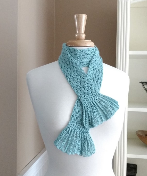 Knitting Pattern PDF Waterfall Lace Cravat Beaded Lace Scarf | Etsy