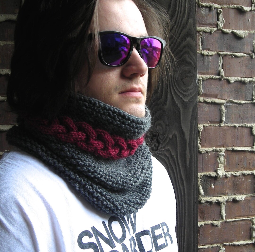 Knitting Pattern PDF Cowl Neckwarmer Men Women Cable Warmer DIY Father ...