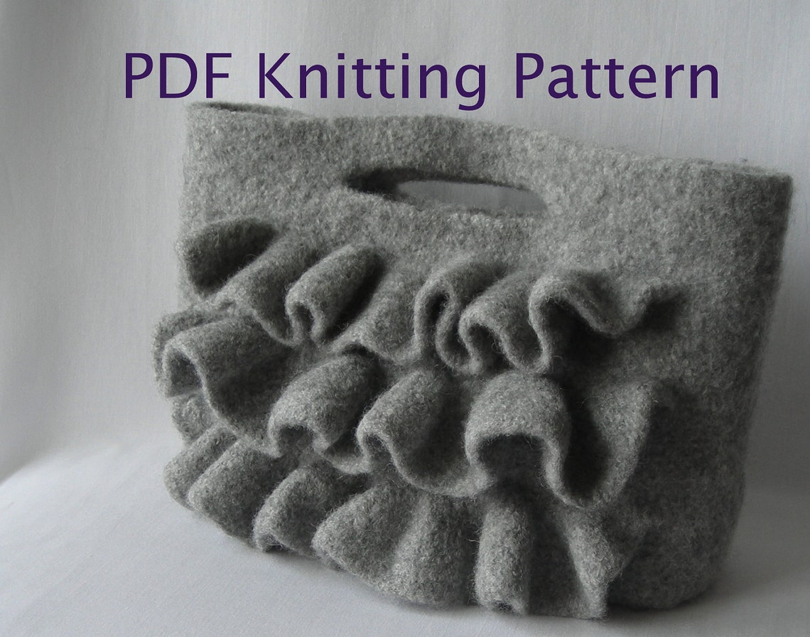 Knitting Pattern Felted Wool Bag Purse handbag clutch with | Etsy