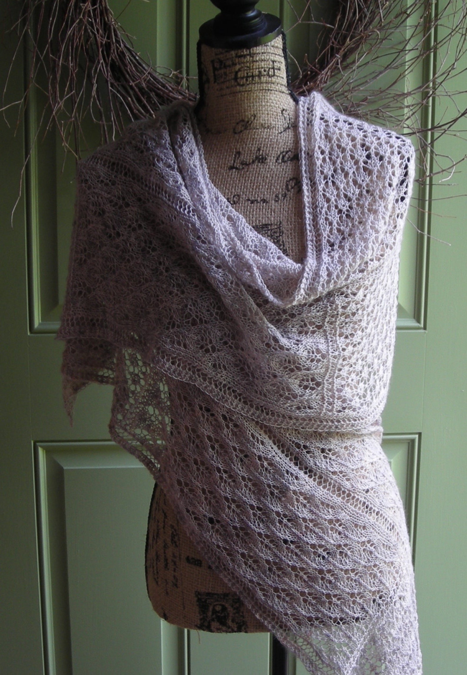 Knitting Pattern Easy Lace Rectangle Shawl Cowl Wrap Scarf - Etsy