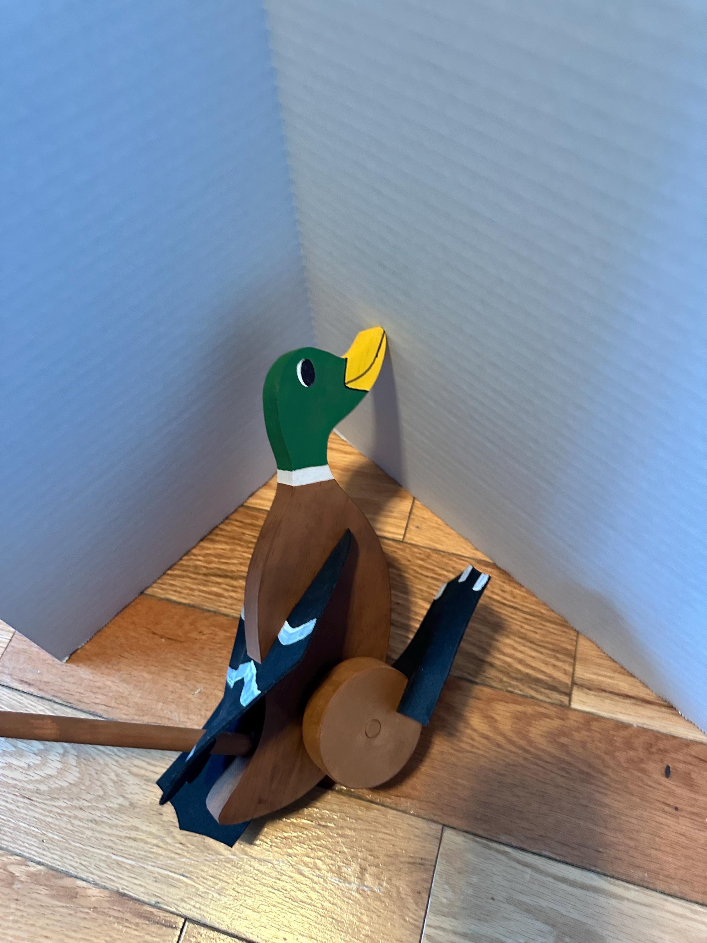 Handmade Wooden Walking Mallard Duck Push Toy - Etsy