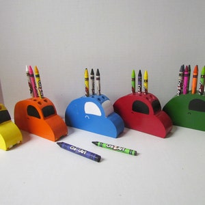 Car Crayon Holder, Volkswagen Beetle, Wooden Crayon Holder, Car Toy ...
