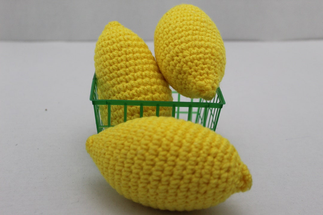 Crochet Lemon: Stuffed Plush Amigurumi, Kid's Play Food - Etsy
