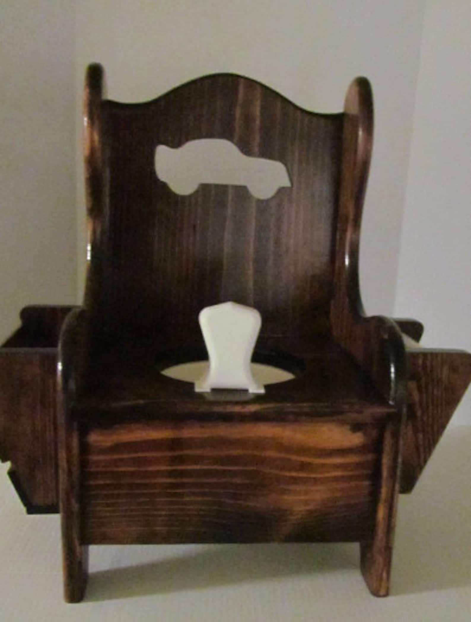 Wooden Potty Chair With Tp Holder and Magazine Rack, Special Needs ...
