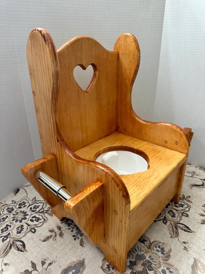 Handmade Wooden Potty Chair: Personalized Child's Potty With TP Holder ...