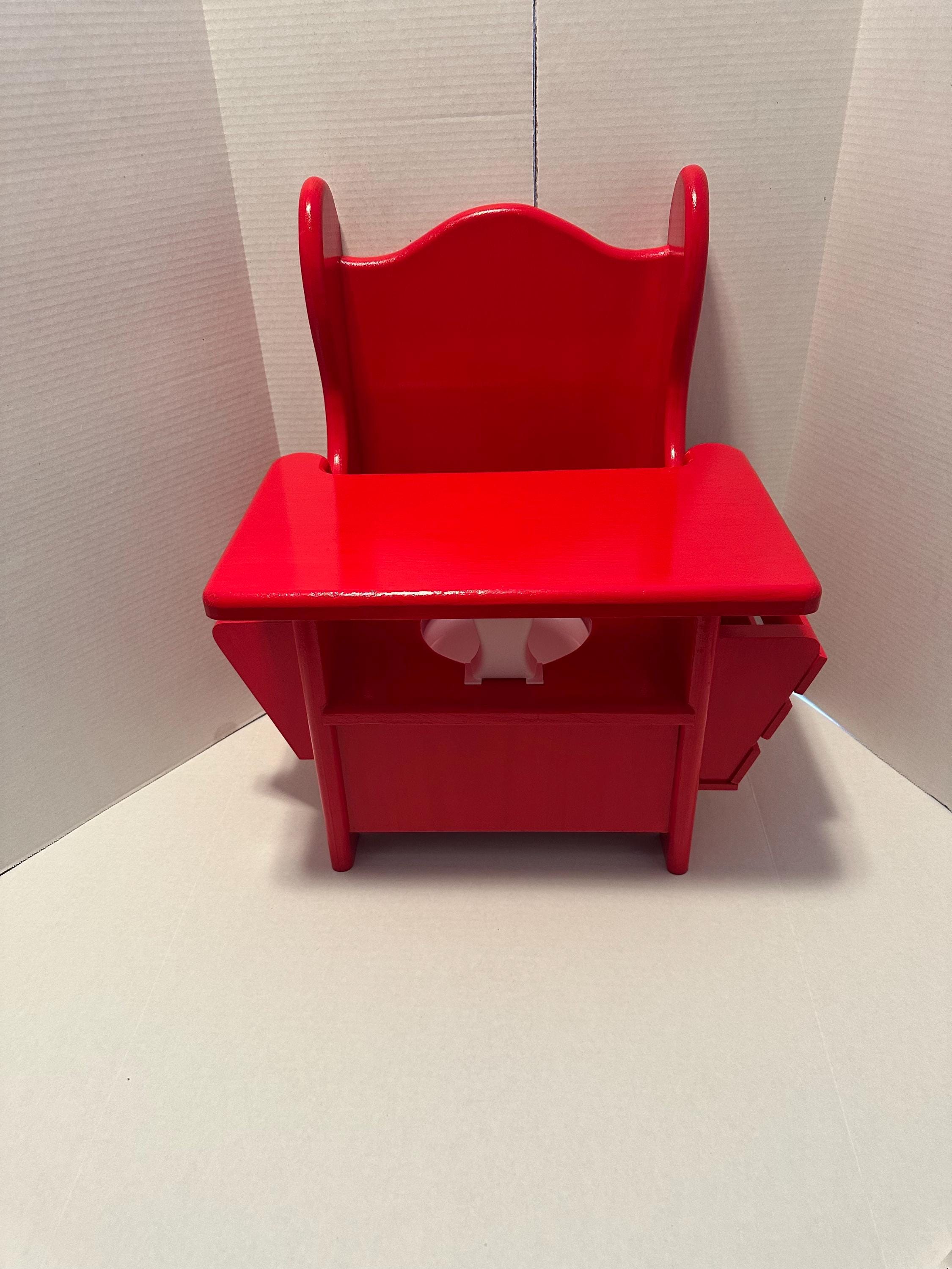Handmade Wooden Potty Chair With TP Holder and Magazine Rack, and Tray ...