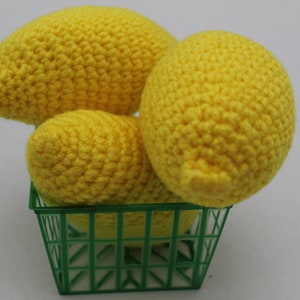 Crochet Lemon: Stuffed Plush Amigurumi, Kid's Play Food - Etsy
