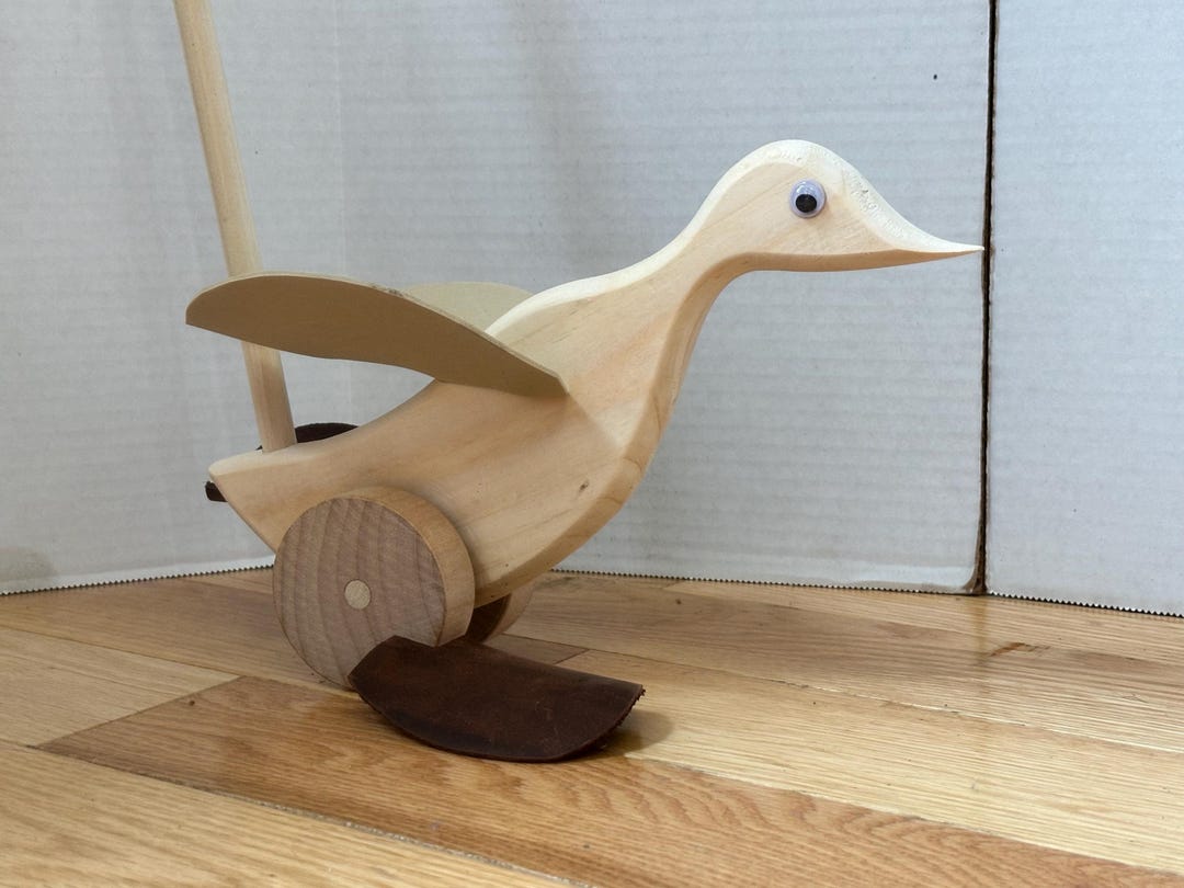 Wooden Walking Duck on a Stick, Children's Walking Duck, Wooden Duck ...