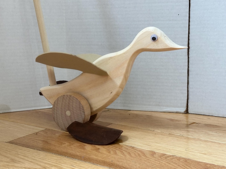 Wooden Walking Duck on a Stick, Children's Walking Duck, Wooden Duck ...