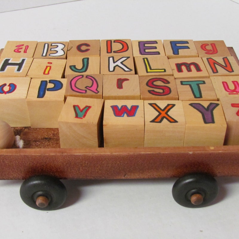 Wooden Alphabet Blocks - Etsy