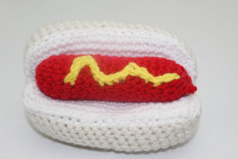 Hot Dog, Crochet Hot Dog, Hot Dog Play Food, Kitchen Play Food ...