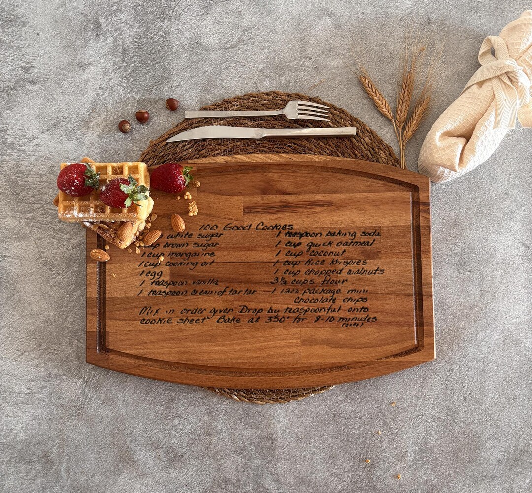 Wooden Handwriting Recipe Cutting Board, Kitchen Keepsake, Family ...