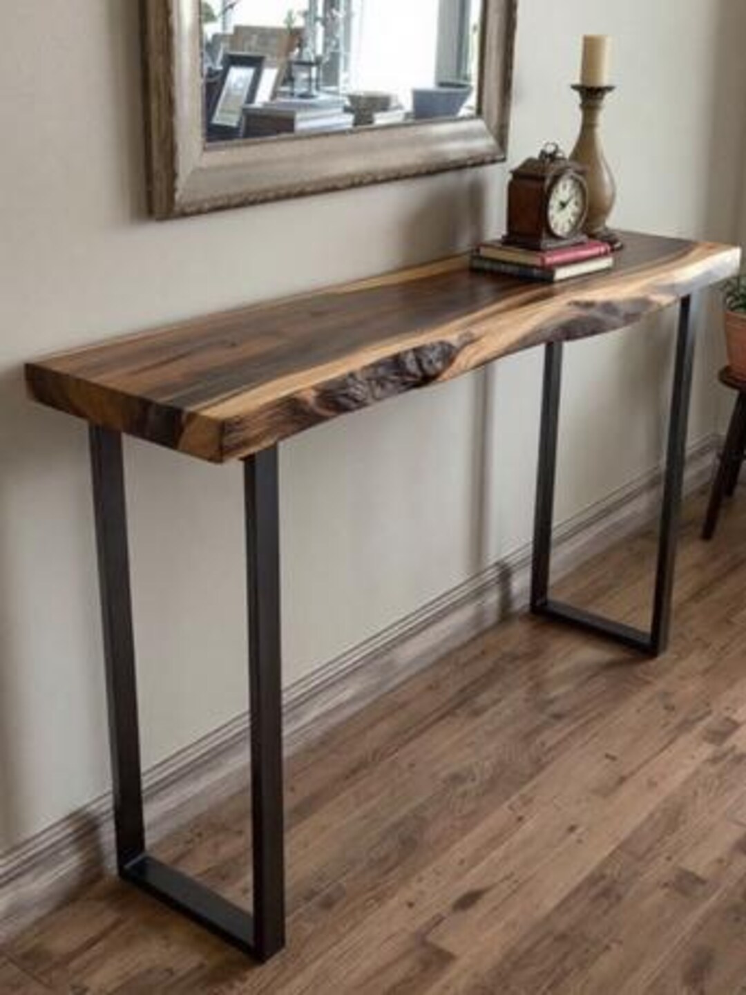 Live Edge Narrow Console Table, Mcm Table, Farmhouse Entryway Table ...