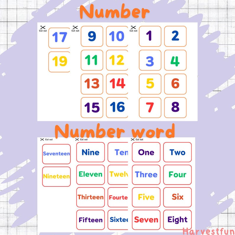 Number Printable, Counting Activity for Toddlers Number Match Practice ...