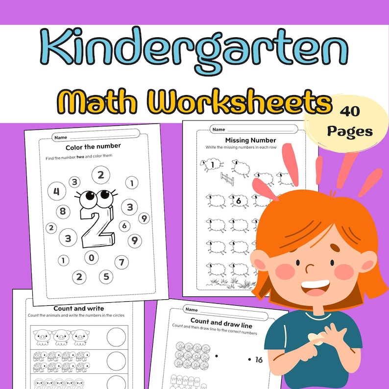 Kindergarten Math Worksheets: Numbers 1-20 for Kids 3-5, Printable Math ...