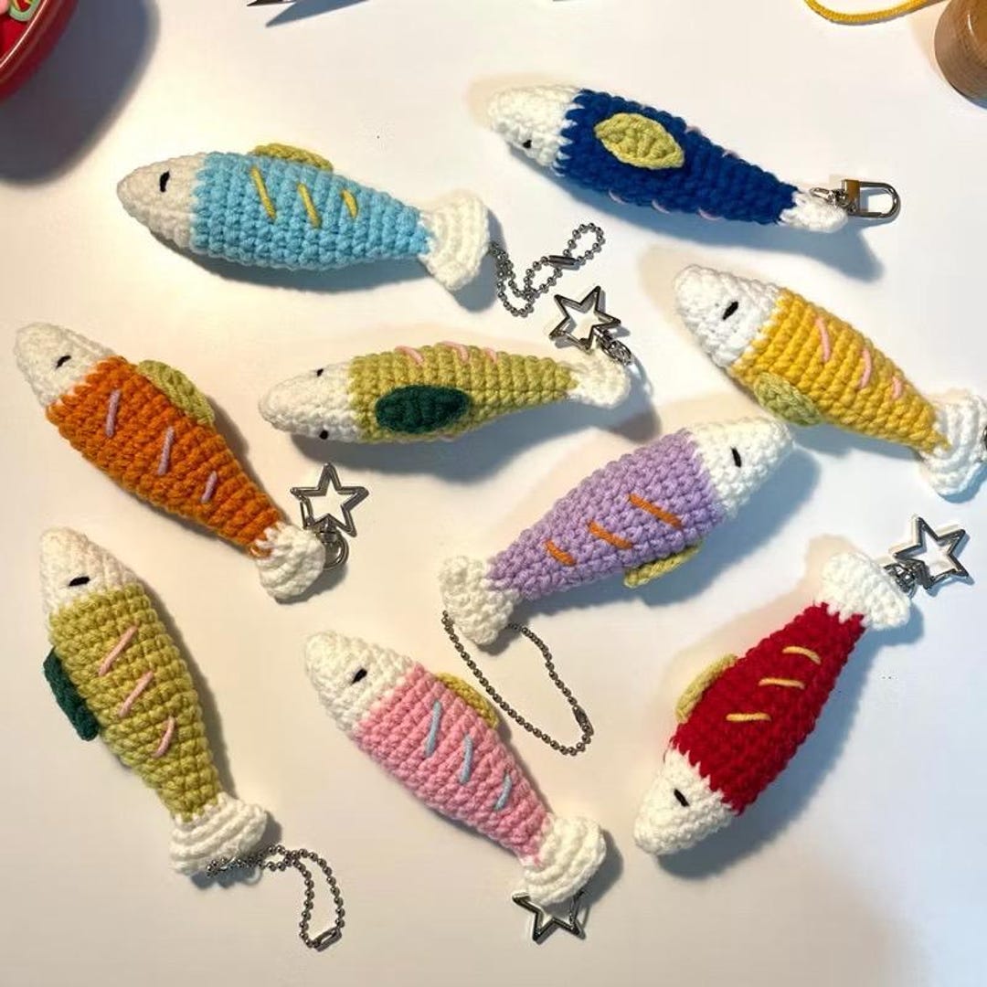 Fish Crochet Keychain – Handmade Amigurumi Fish Key Ring | Cute Ocean ...