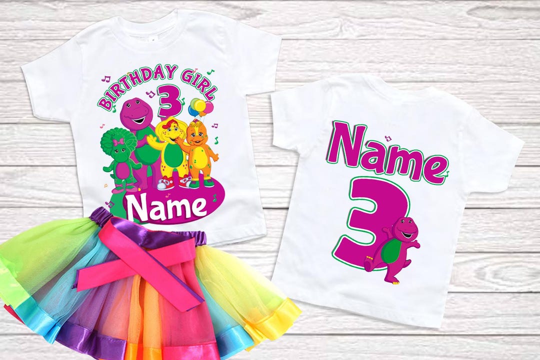 Barney Birthday Tutu Set,girl Birthday Shirt,girl Birthday Outfits,kids ...