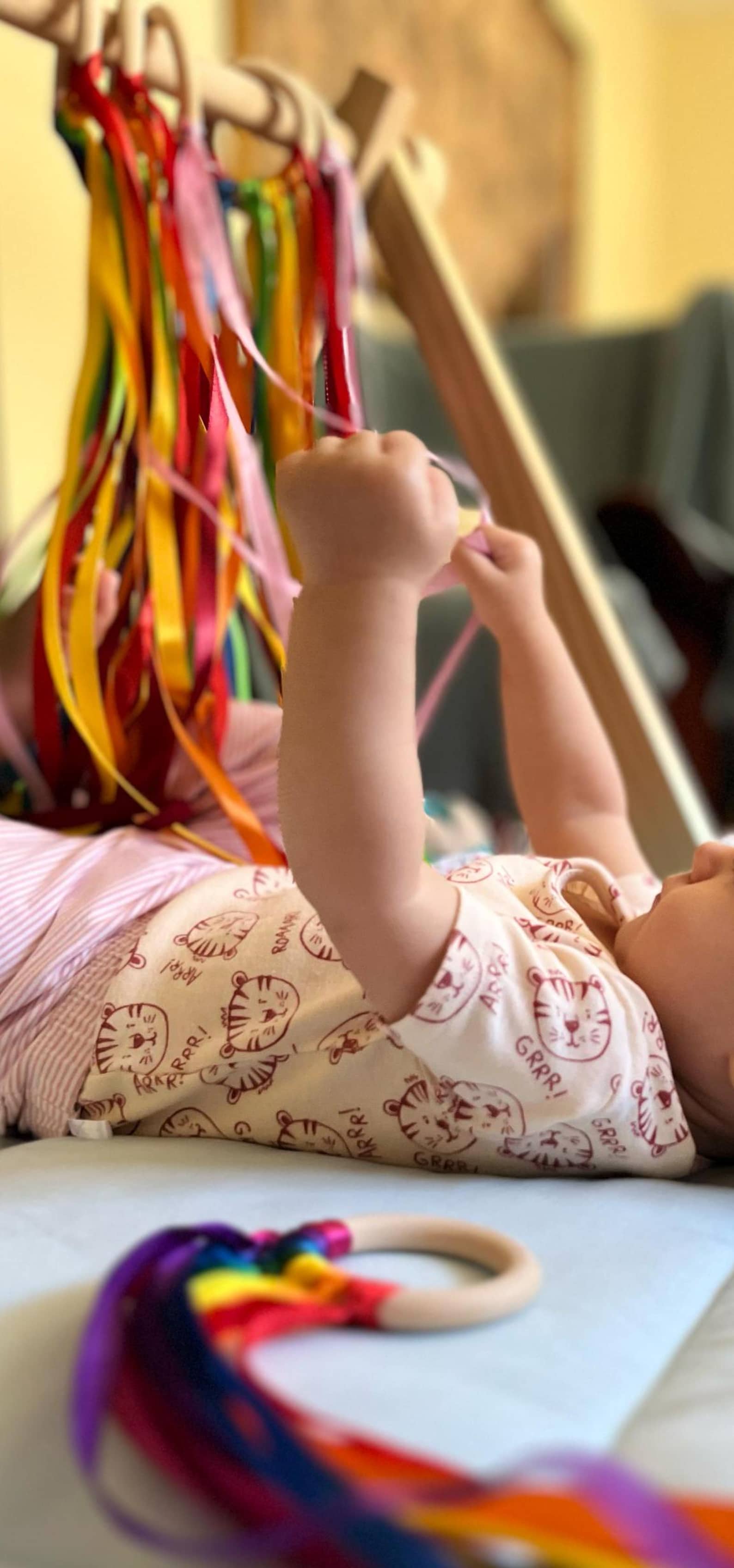 Montessori Rainbow Sensory Ring - Baby Hand-eye Coordination Toy - Etsy