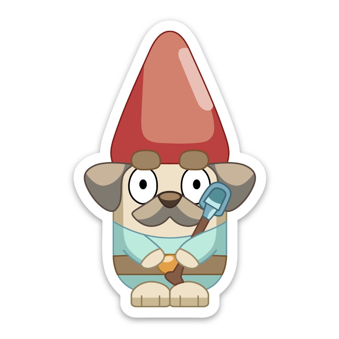 Bluey Hecuba Husband Garden Gnome Sticker Decal - Etsy UK