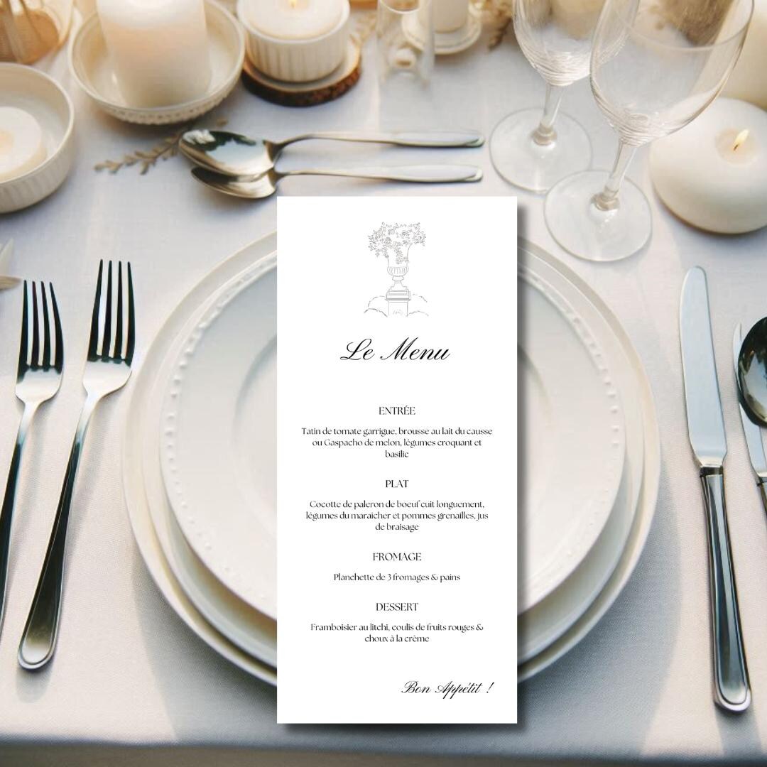 Wedding Menu Template, 10x22cm, DIY Menu Card, Editable, Canva INSTANT ...