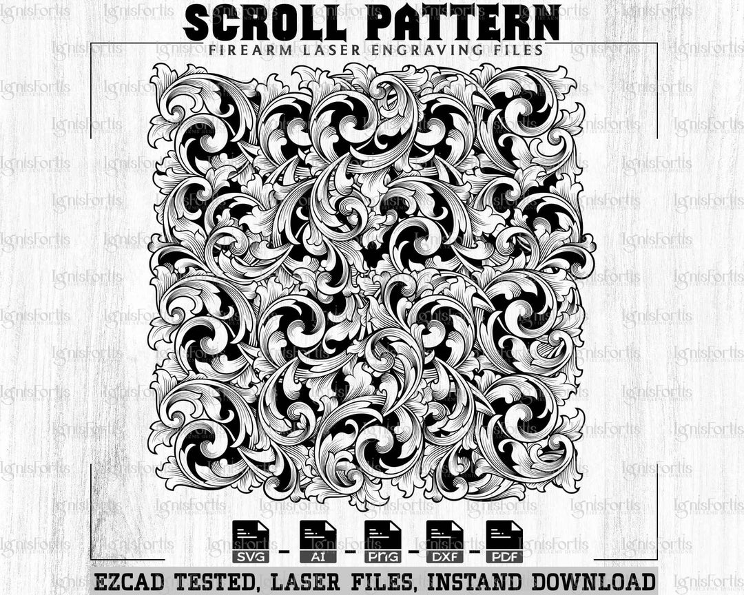 Custom Scrollwork Pattern Laser Engraving Files, Scroll Files, Scroll ...