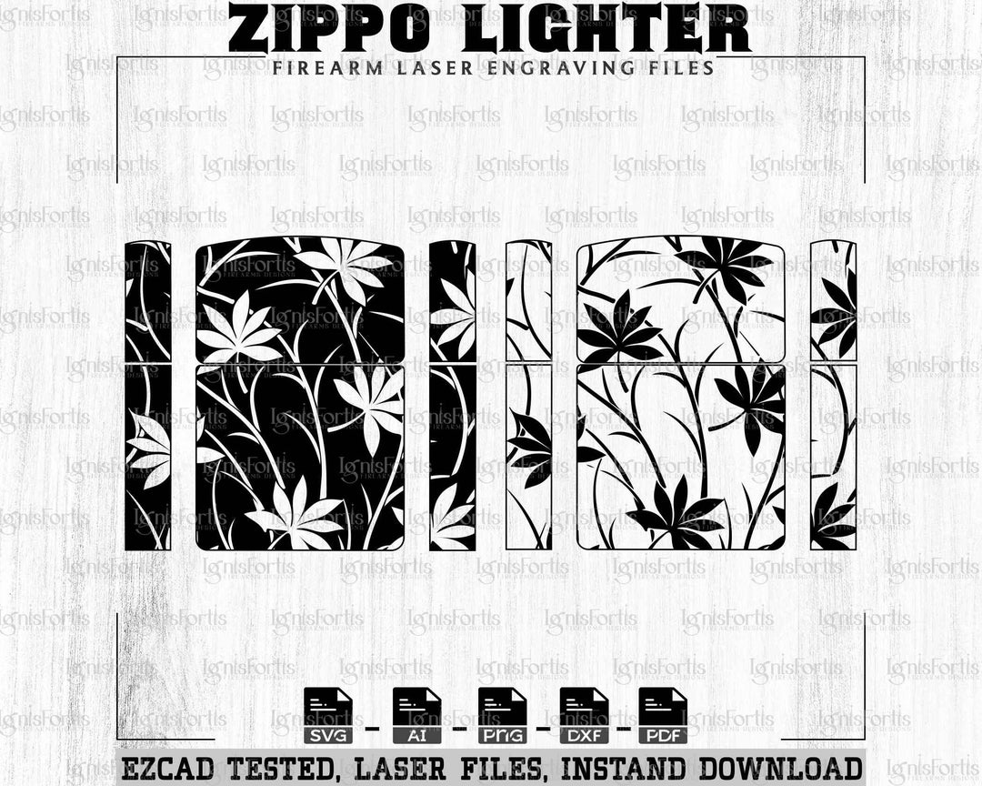 Custom Lighter Leef Pattern Work Laser Engraving Files, Laser Engraving ...