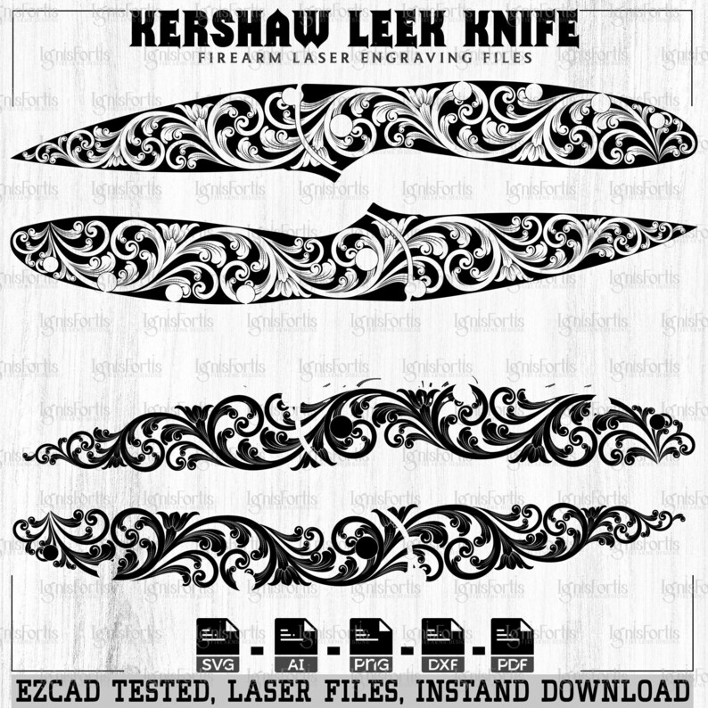Kershaw Leek Knife Scroll Laser Engraving Files (digital Download) - Etsy