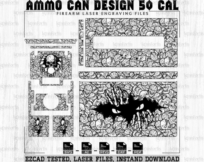 50 Cal Ammo Box Template for Harbor Freight Ammo Box - Etsy Canada