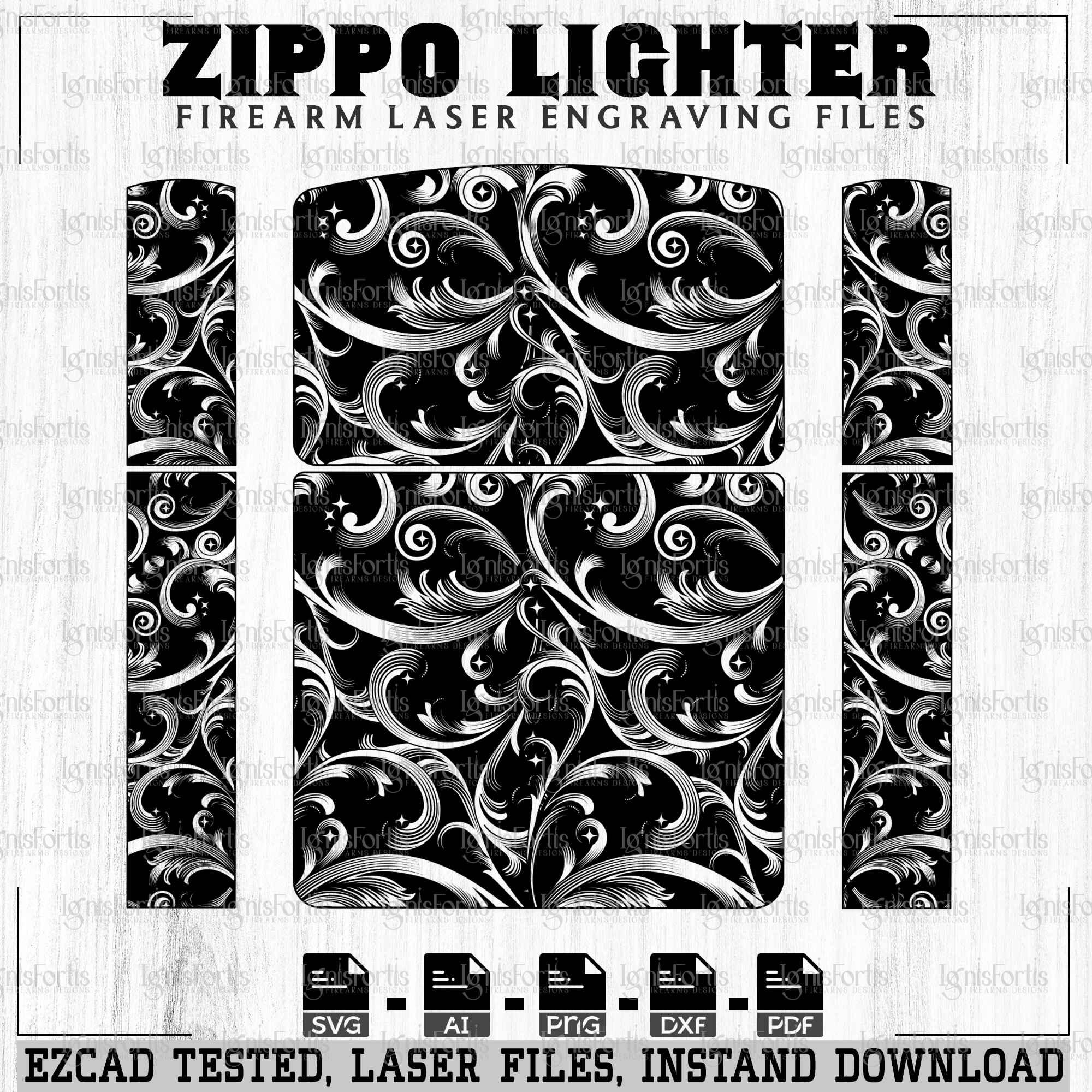 Custom Lighter Scroll Pattern Work Laser Engraving Files, Laser ...