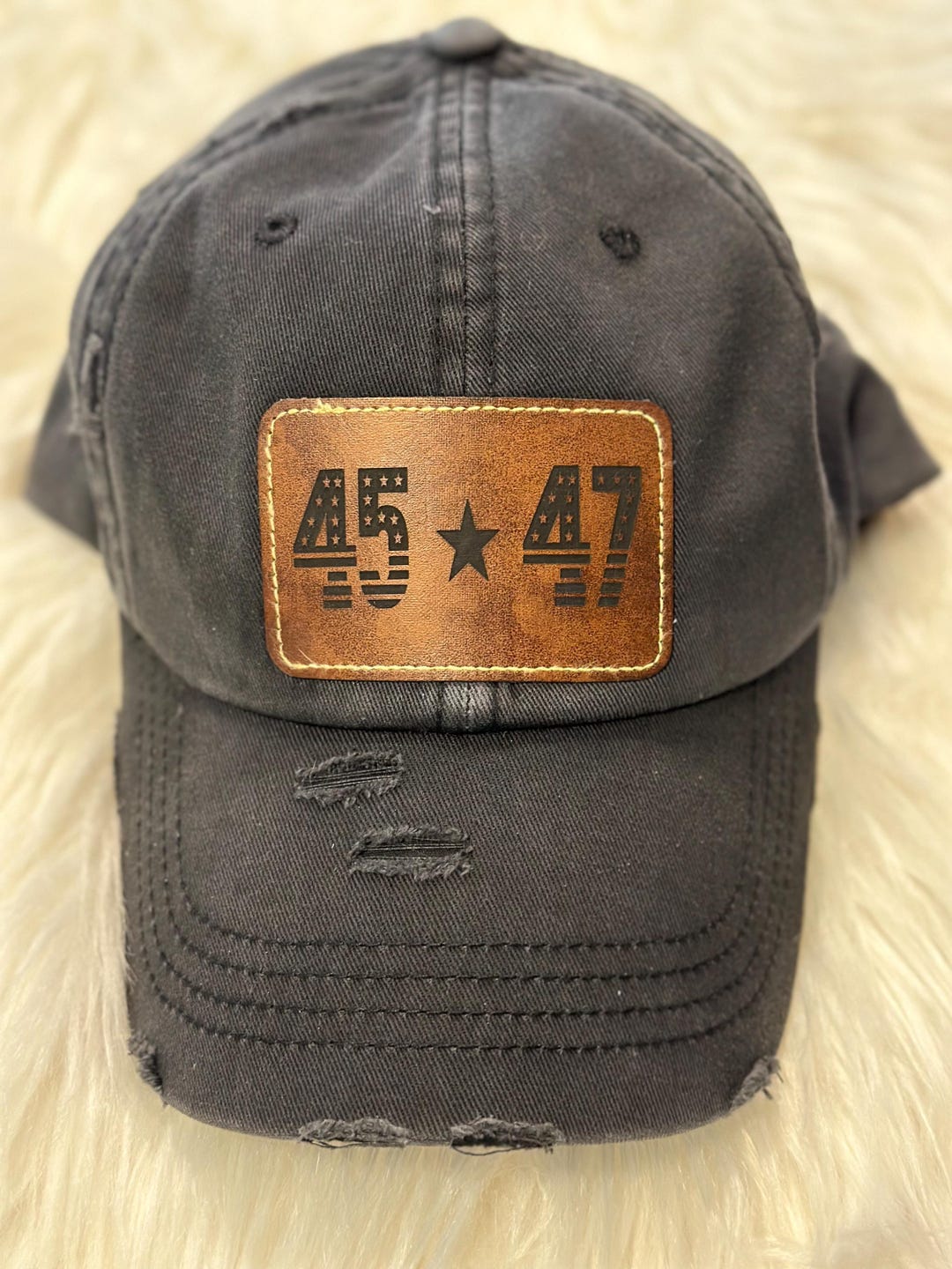 45 47 Patch Distressed Cap - Etsy