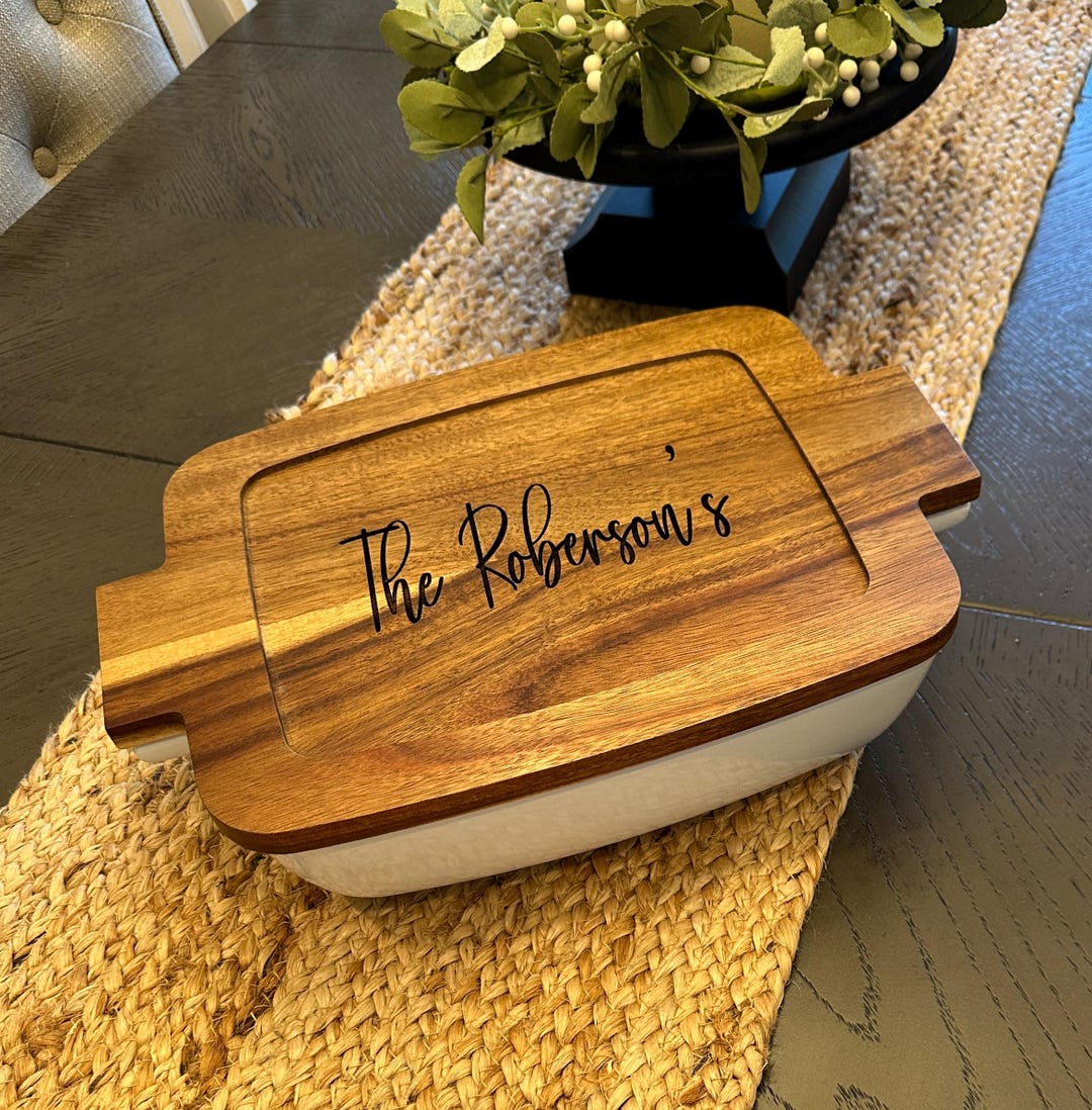 Custom Baking Dish With Wooden Lid - Etsy