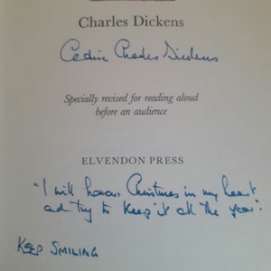 A Christmas Carol by Charles Dickens, Illustrated by Charles Wilton, Signed by Cedric C Dickens ...