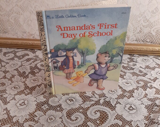 Vintage Little Golden Book, Amanda's First Day of School, Vintage 1985 ...