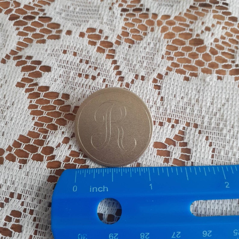 Vintage Script Cursive Letter R Circle Monogram Gold Toned - Etsy