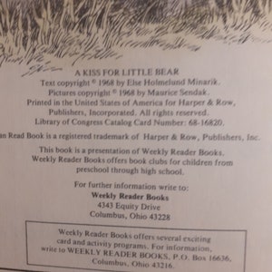 A Kiss for Little Bear by Else Holmelund Minarik, Illustrated by ...