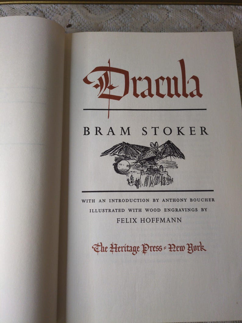 Dracula by Bram Stoker: 1965 Illustrated Heritage Press Edition - Etsy