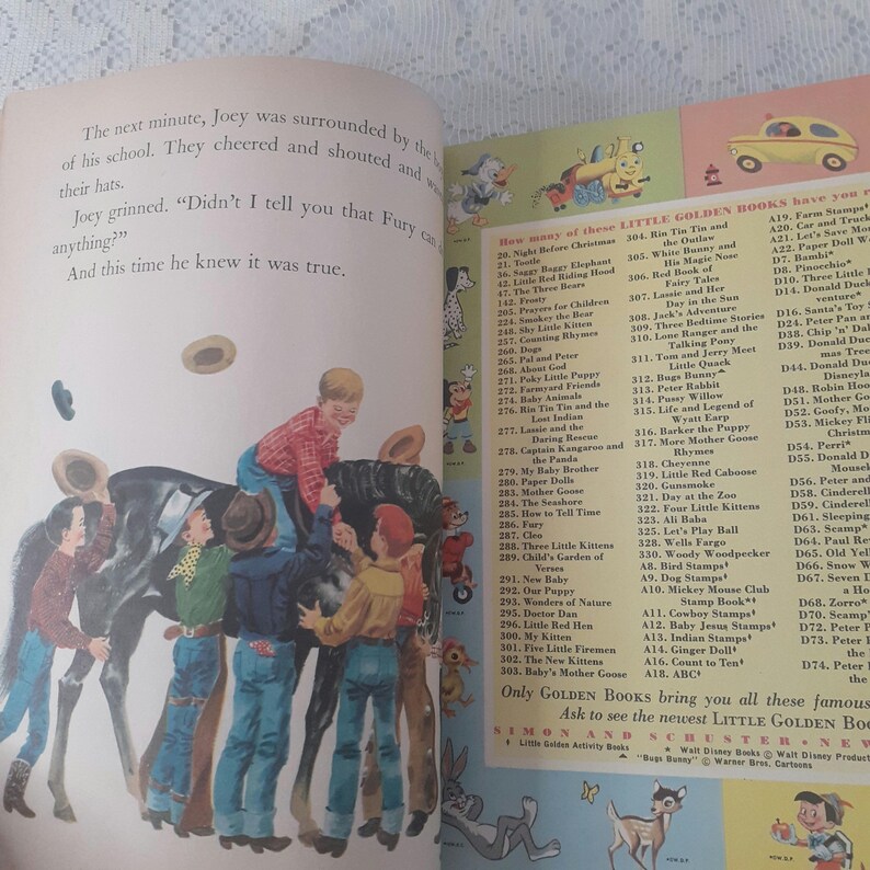 Vintage Little Golden Book: Fury, 1957 Children’s Storybook - Etsy
