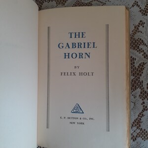 The Gabriel Horn, by Felix Holt Vintage 1951 Hardcover Book - Etsy