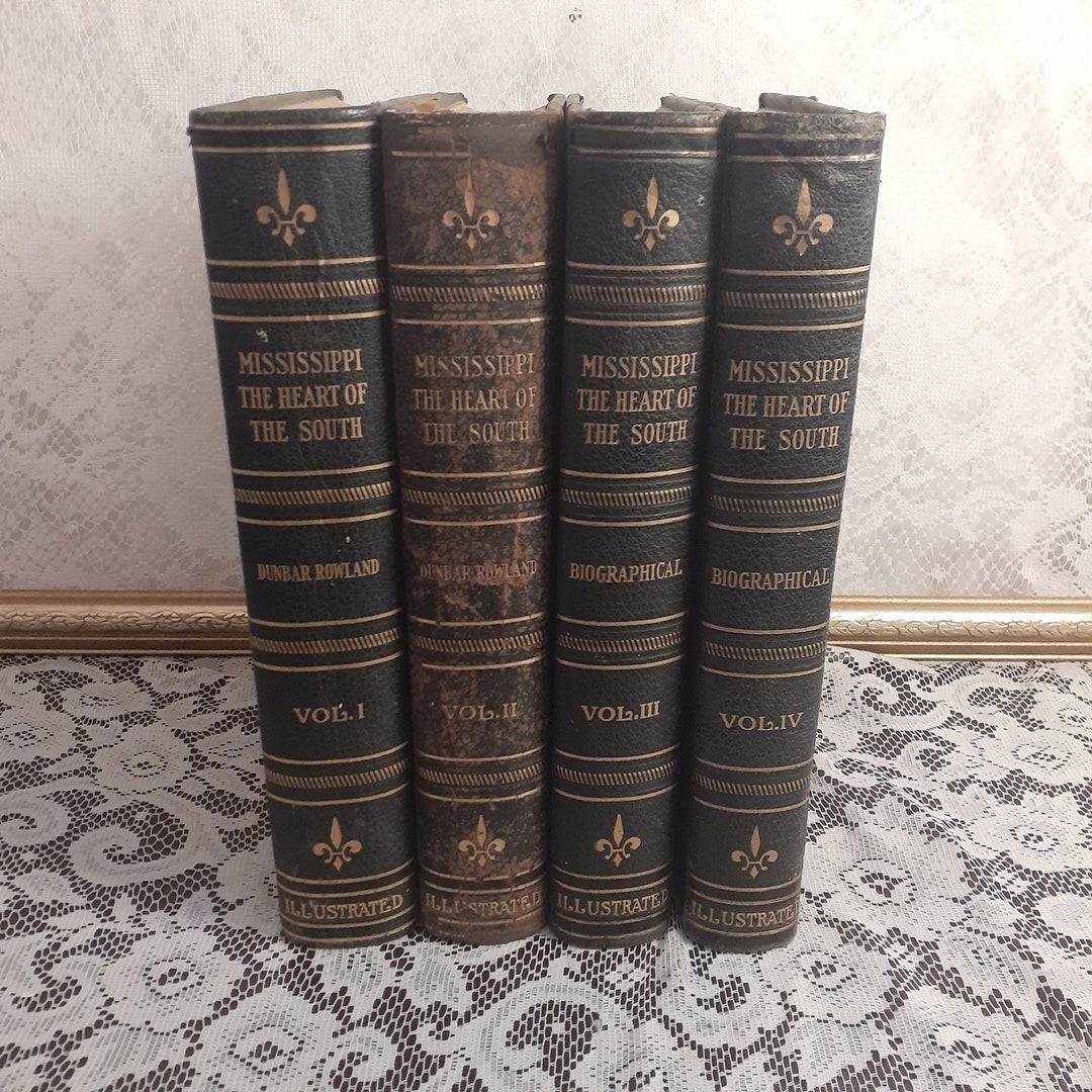 Vintage Mississippi History Book Set: 1925 Illustrated Southern ...