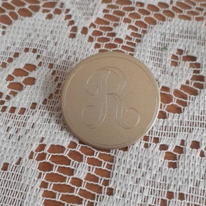 Vintage Script Cursive Letter R Circle Monogram Gold Toned - Etsy