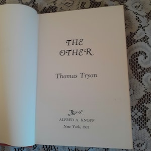 The Other by Thomas Tryon, Vintage 1971 First Edition, 7th Printing ...