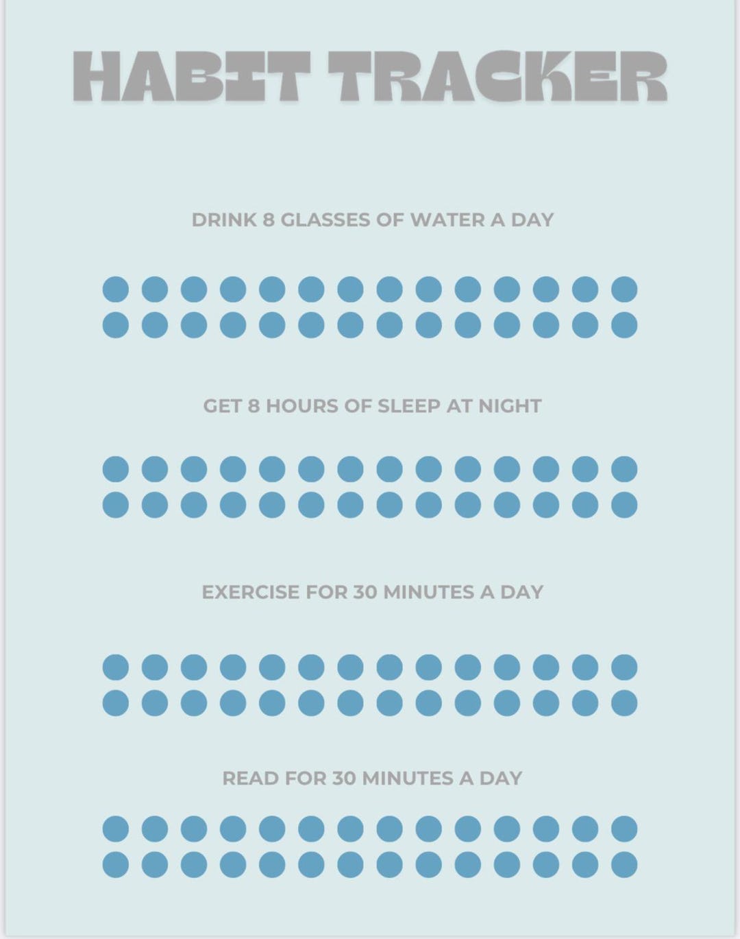 Good Habits Tracker - Etsy